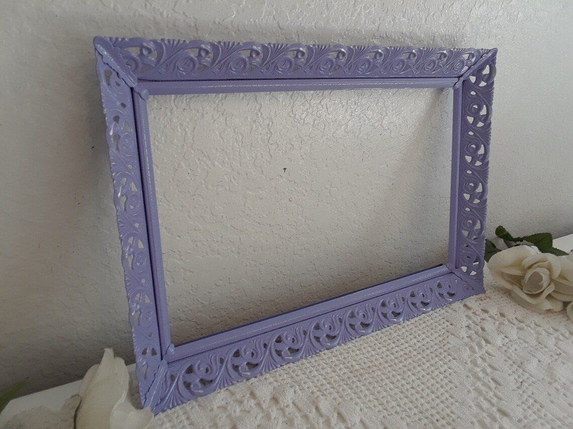 Ornate Lavender Purple Picture Frame up Cycled Vintage Rustic - Etsy