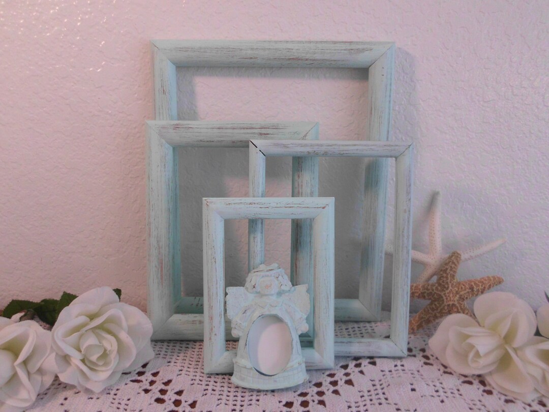 Mint Green Picture Frame Set Rustic Shabby Chic Distressed Beach ...