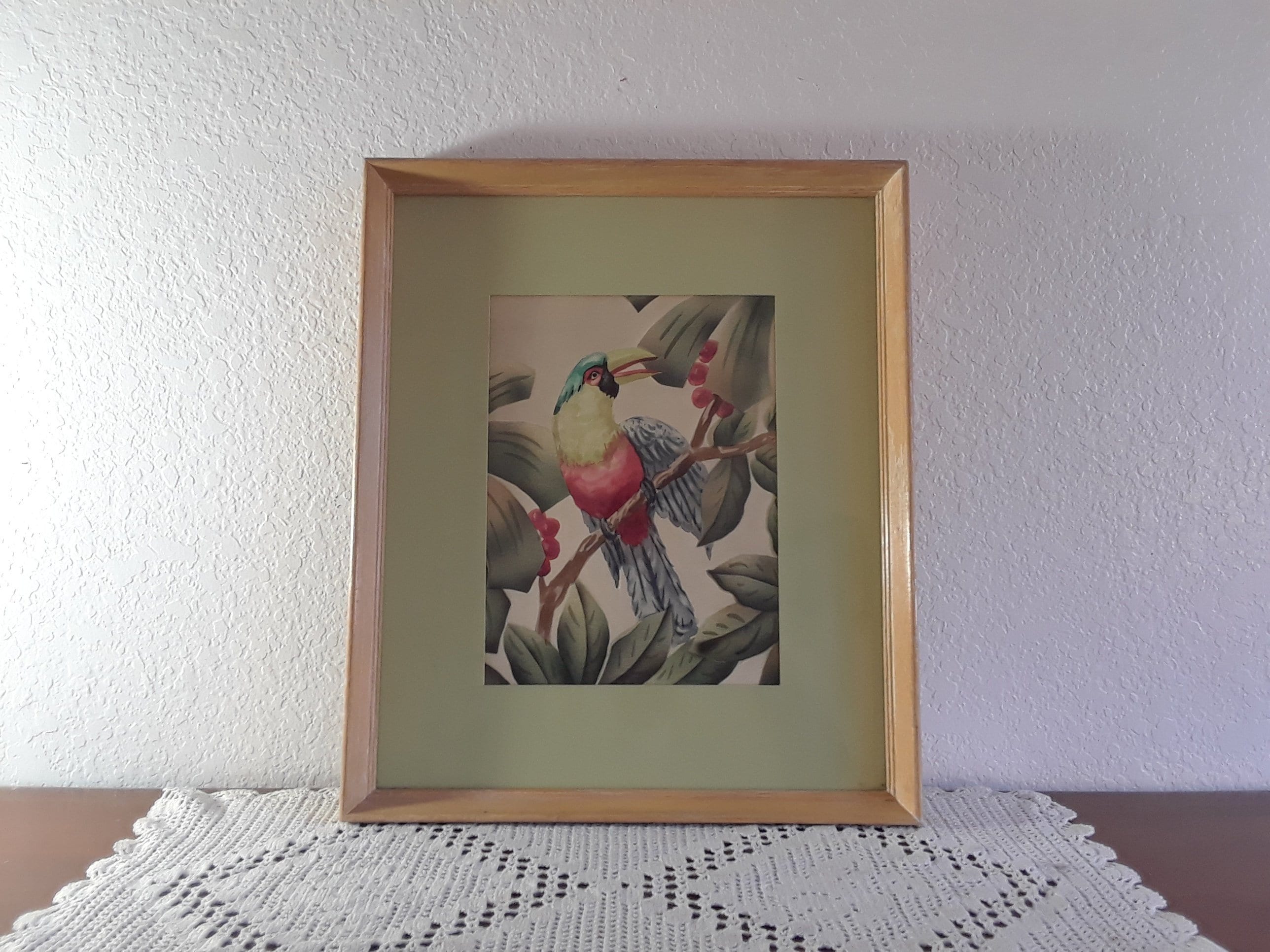 Vintage Shirrell Graves Art Deco Framed Airbrush Watercolor Painting ...