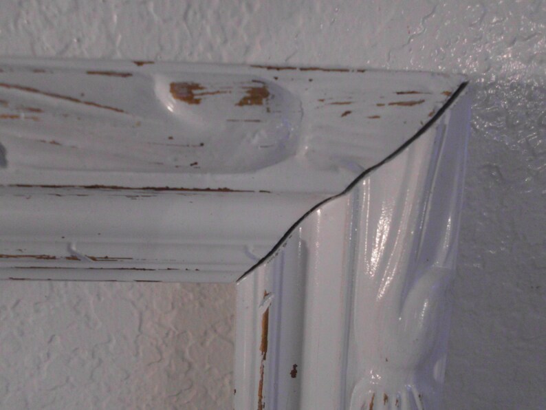 Ornate White Shabby Chic Frame Rustic Distressed Vintage Carved Wood ...