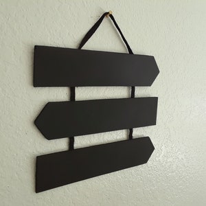 Chalkboard Arrow Sign Directional Triple Wall Hanging Blackboard Black ...