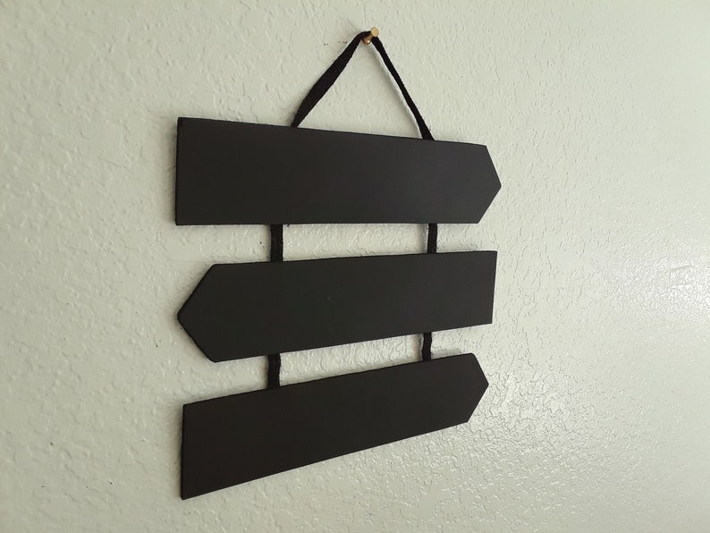 Chalkboard Arrow Sign Directional Triple Wall Hanging Blackboard Black ...