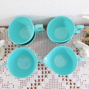 Vintage Aqua Turquoise Blue Coffee Tea Cup Sugar Creamer Set 1950s ...