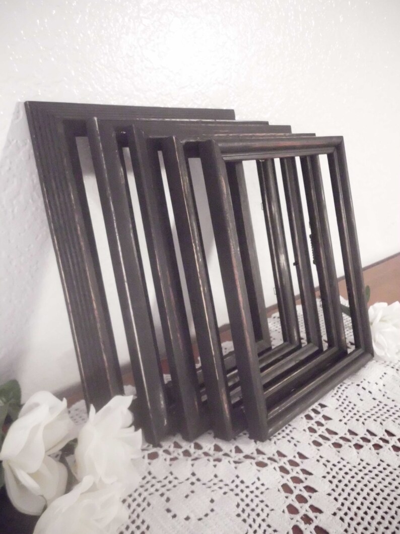 Rustic Black Frame 8 X 10 Shabby Chic Wedding Decor Distressed - Etsy