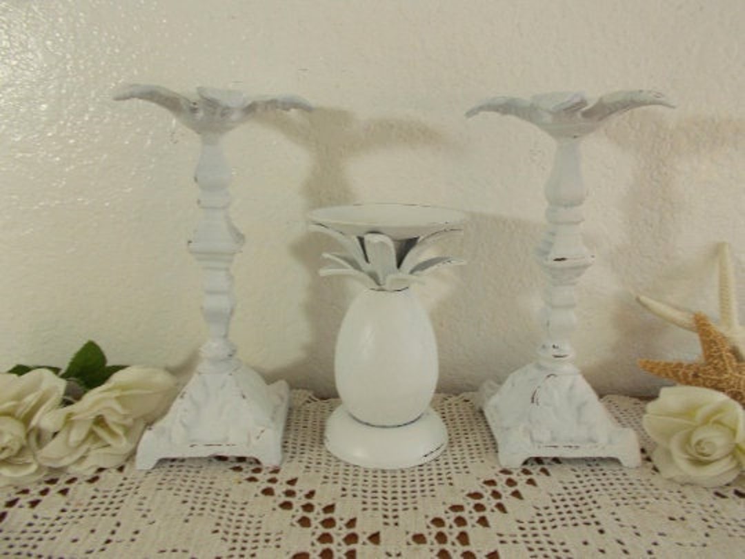 Large White Shabby Chic Hawaii Pineapple & Palm Tree Wedding Unity ...