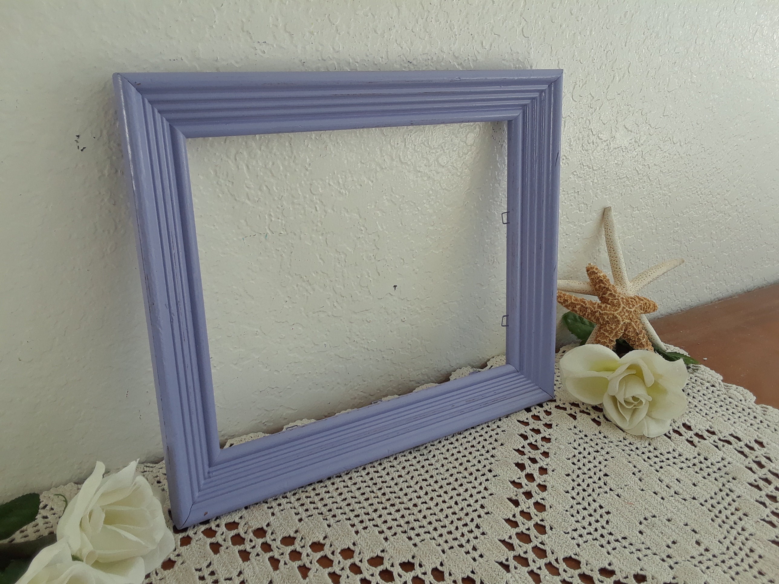 Lavender Purple Picture Frame up Cycled Vintage Rustic Shabby | Etsy