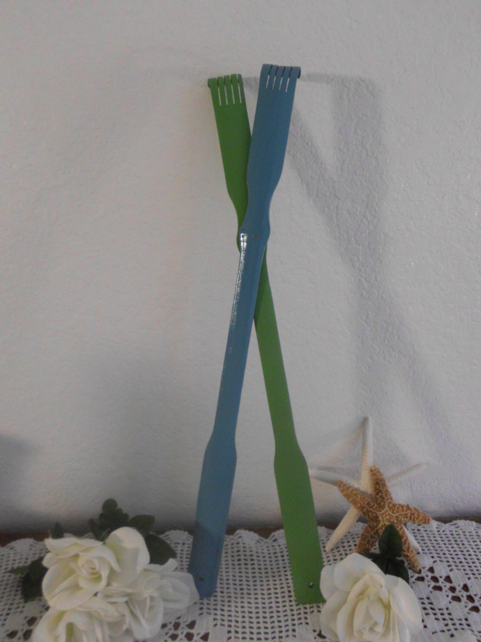 Bamboo Back Scratcher Lime Green Turquoise Blue Father's Day Birthday ...