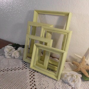 Yellow Frame Set Shabby Chic Distressed Picture Photo French Country ...