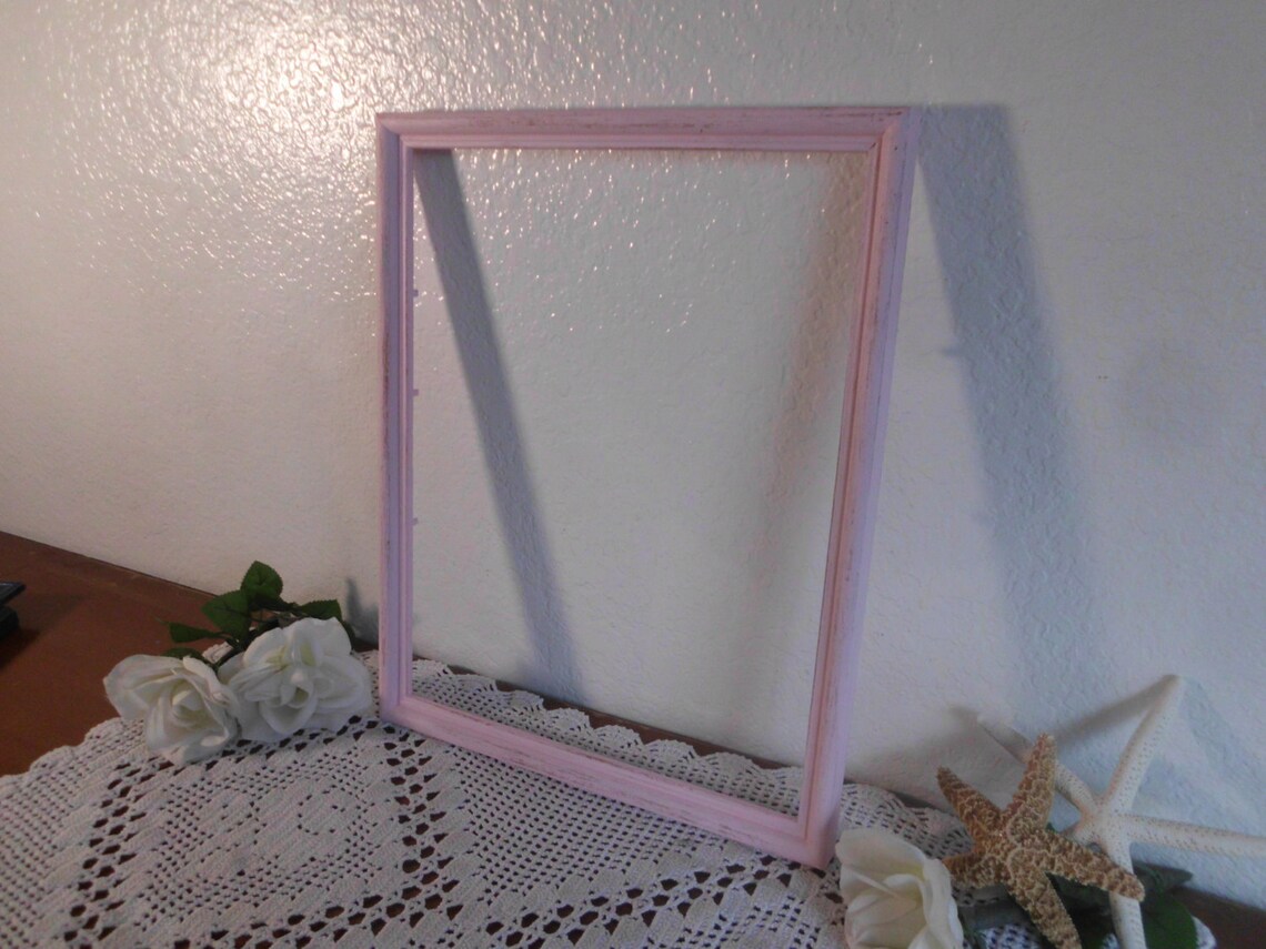 11 X 14 Pink Picture Frame Shabby Chic Distressed Wood Photo - Etsy