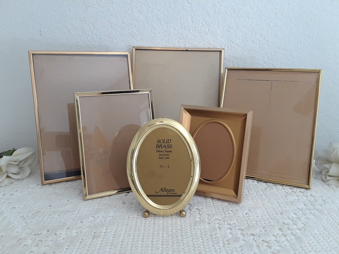 Vintage Gold Picture Frame Set Instant Photo Gallery Collection Mid ...