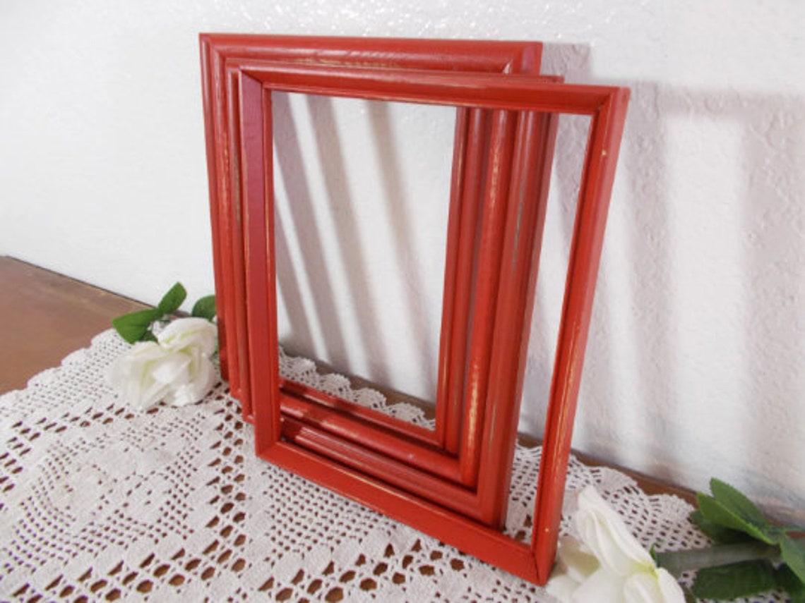 Rustic Red Picture Frame up Cycled Vintage Wood 8 X 10 Photo - Etsy