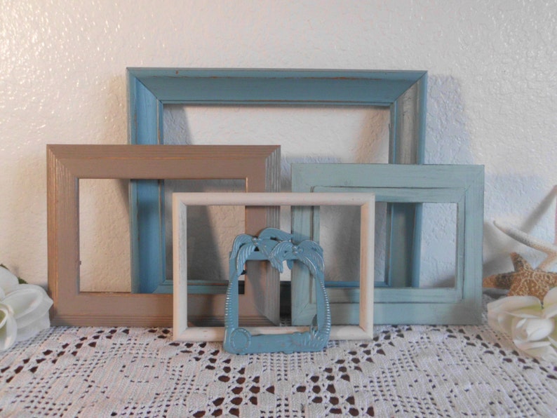 Beach Cottage Frames Shabby Chic Rustic Distressed Picture | Etsy