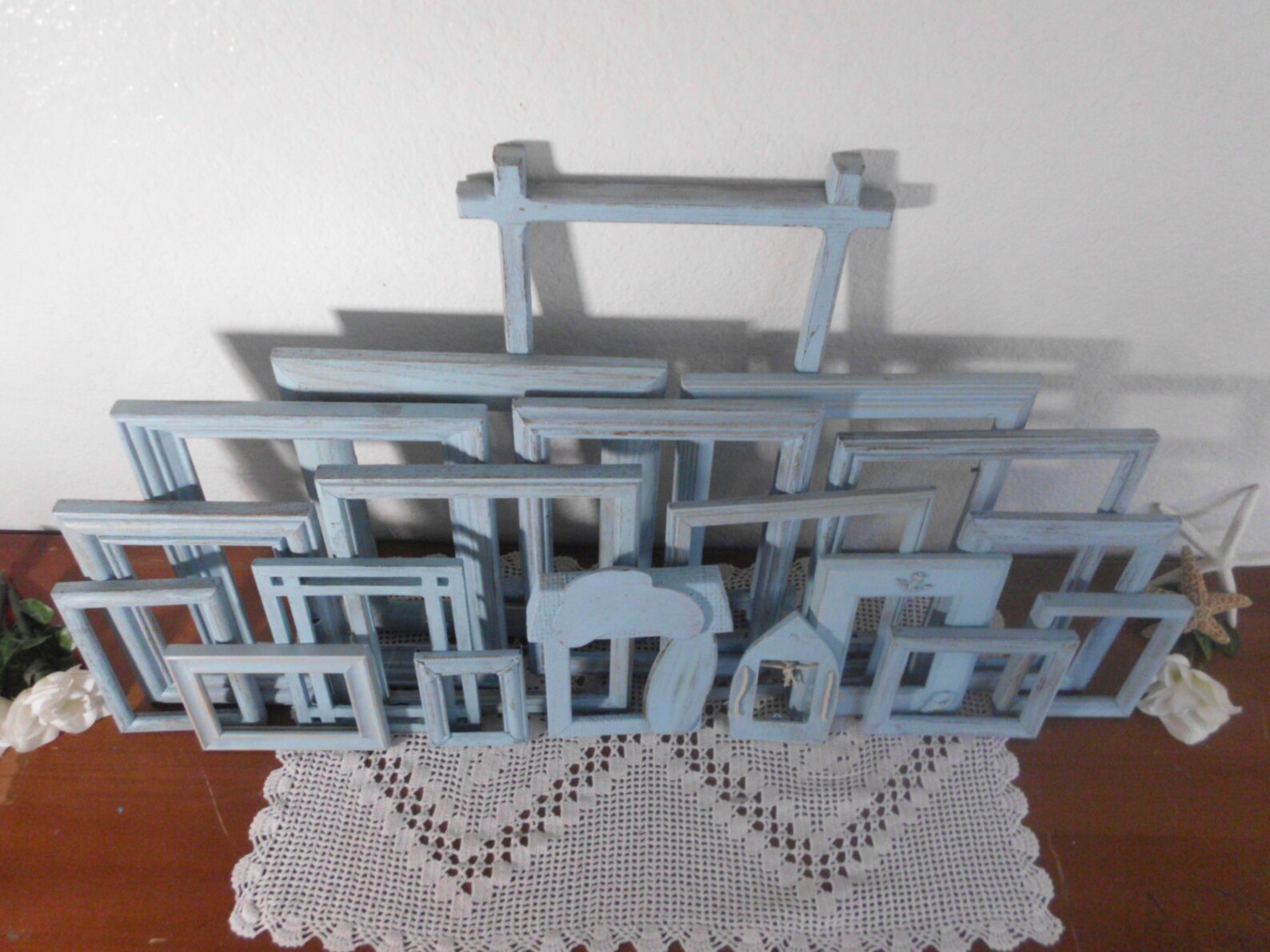 Large Light Blue Frame Set Beach Cottage Coastal Seaside | Etsy