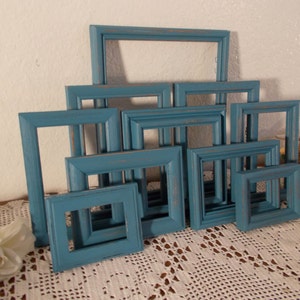 Aqua Turquoise Blue Picture Frame Set Beach Cottage Coastal Seaside ...