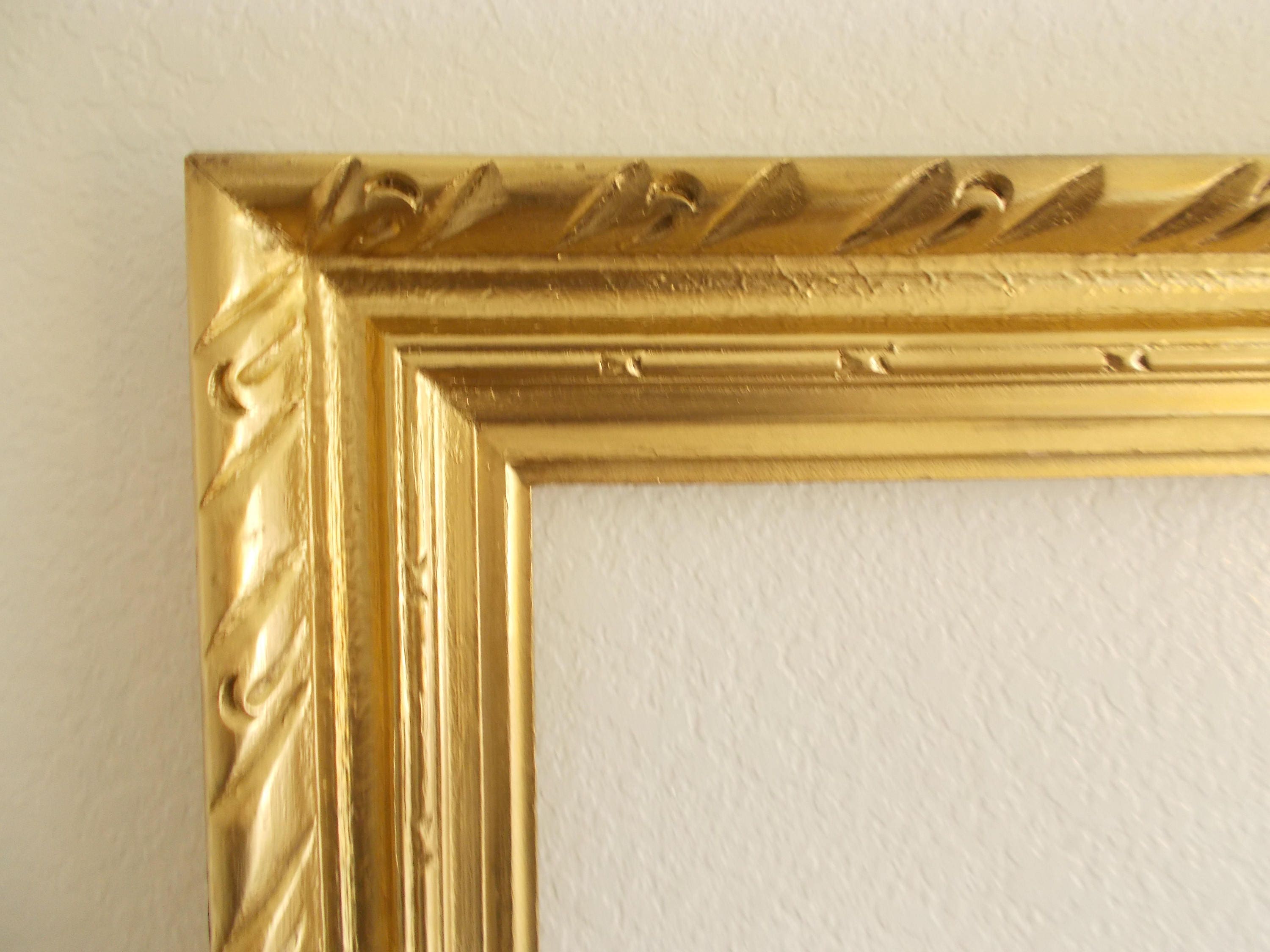 Large Ornate Gold Picture Frame Upcycled Vintage Carved Wood | Etsy