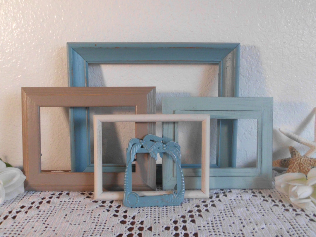 Beach Cottage Frames Shabby Chic Rustic Distressed Picture Photo ...
