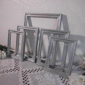 Silver Frame Set Sparkly Glitter Shabby Chic Picture Photo Christmas ...