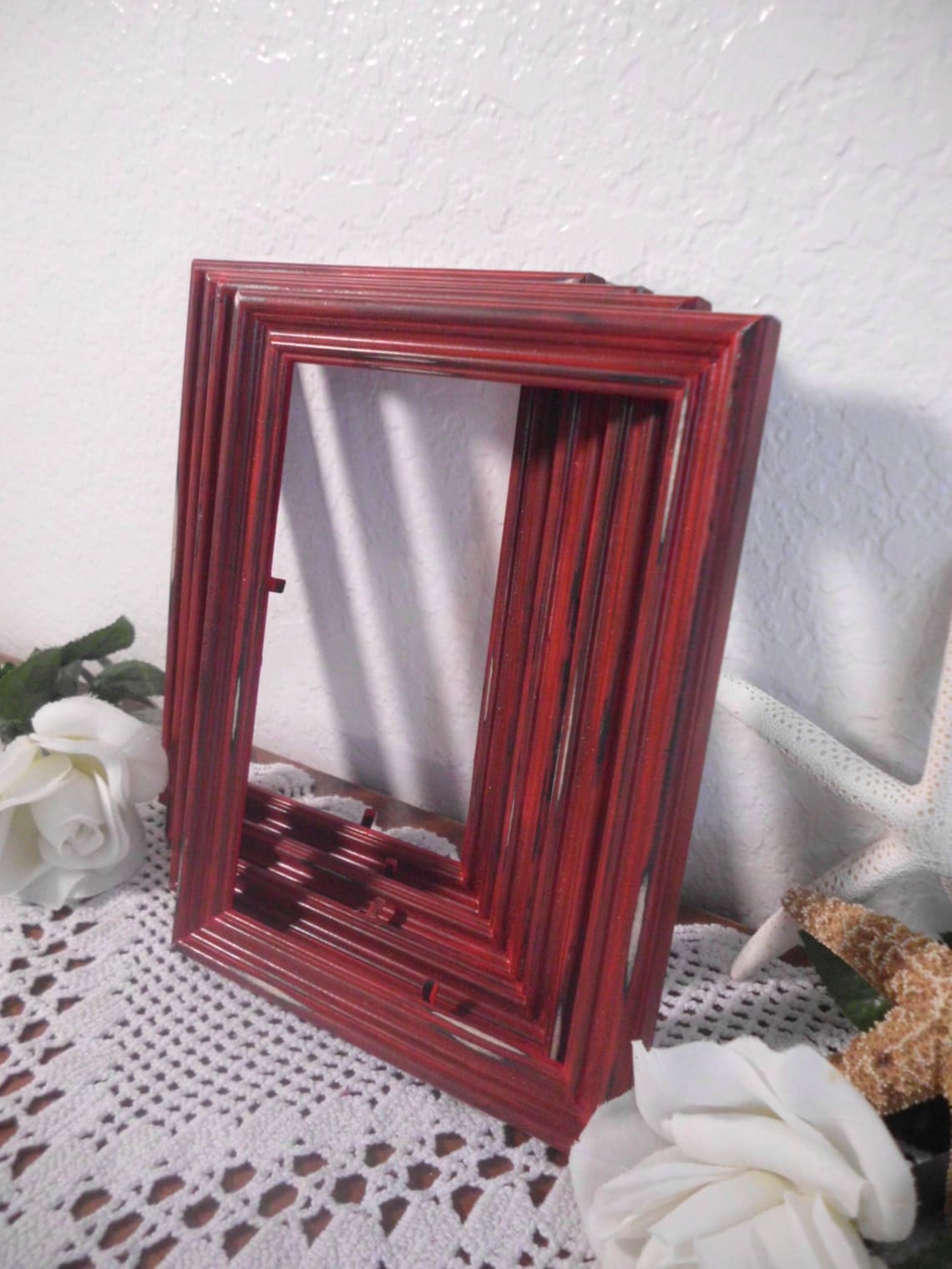 Rustic Red Wedding Frame Shabby Chic Distressed 4 X 6 or 5 X 7 - Etsy