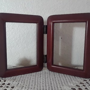 Vintage Hinged Dark Wood Picture Frame 2 - 3.5x5 Photo Decoration ...