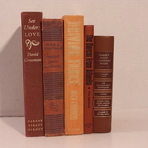Orange Vintage Book Collection Set of Five Autumn Fall Wedding Burnt ...
