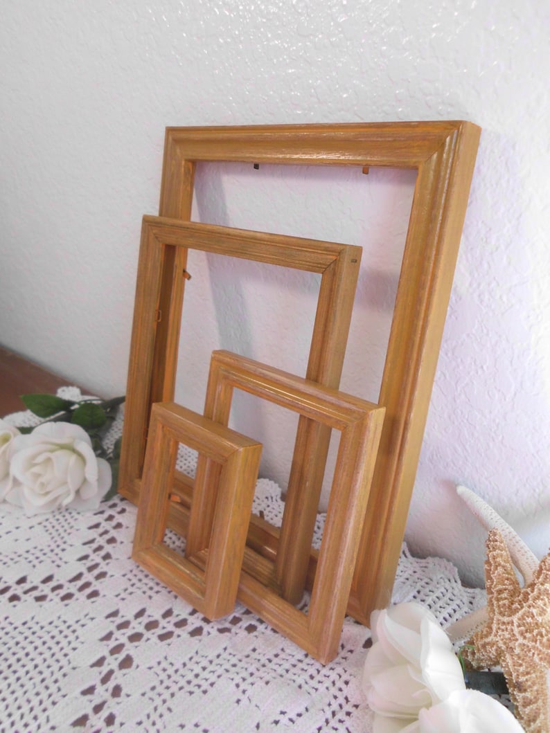 Orange Picture Frame Set Rustic Shabby Chic Distressed Photo Gallery ...