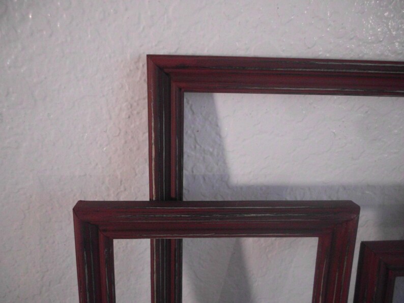 Country Barn Red Frame Set Rustic Shabby Chic Distressed - Etsy