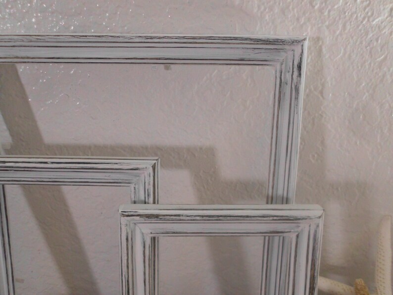 White Frame Set Rustic Shabby Chic Distressed Picture Photo Beach ...