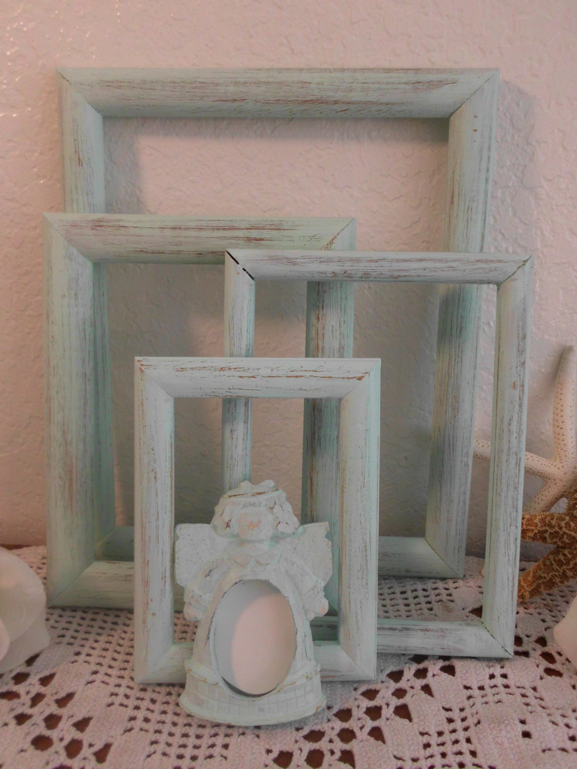 Mint Green Picture Frame Set Rustic Shabby Chic Distressed | Etsy
