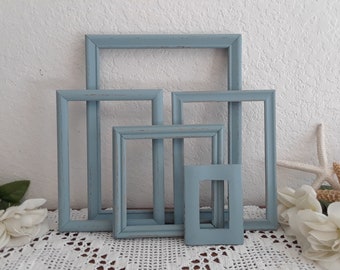 Navy Blue Frame Set Rustic Shabby Chic Distressed Picture | Etsy