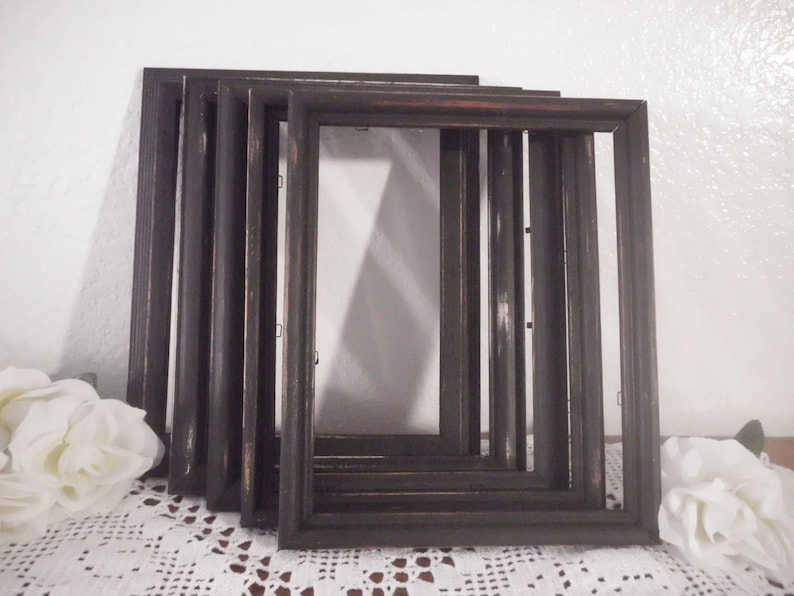 Rustic Black Frame 8 X 10 Shabby Chic Wedding Decor Distressed - Etsy