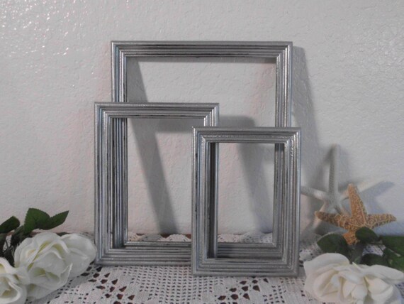 Silver Frame Set Rustic Shabby Chic Distressed Picture Photo - Etsy