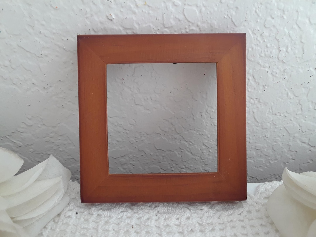Vintage Square Wood Picture Frame 3 X 3 Photo Decoration Midcentury Man ...