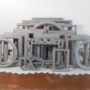 Gray Picture Frame Set Rustic Grey Photo Wall Gallery Collection Shabby ...