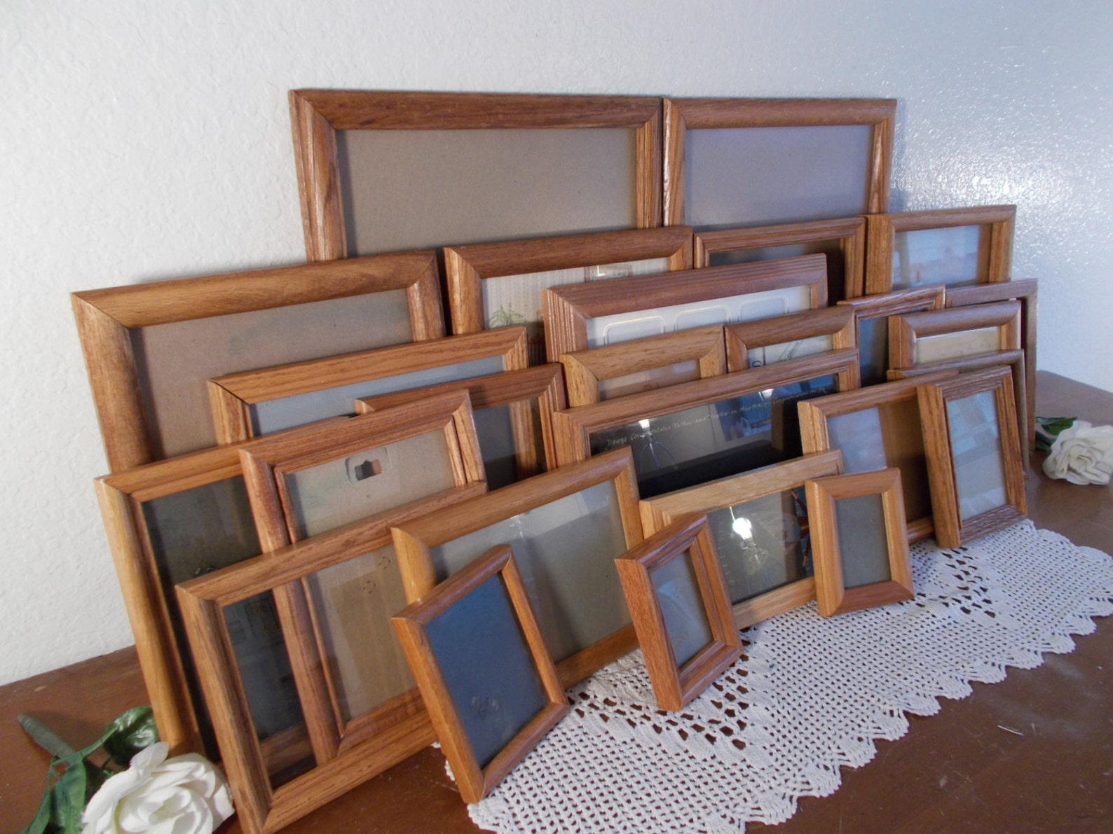 Large Vintage Wood Picture Frame Set Mid Century Photo | Etsy