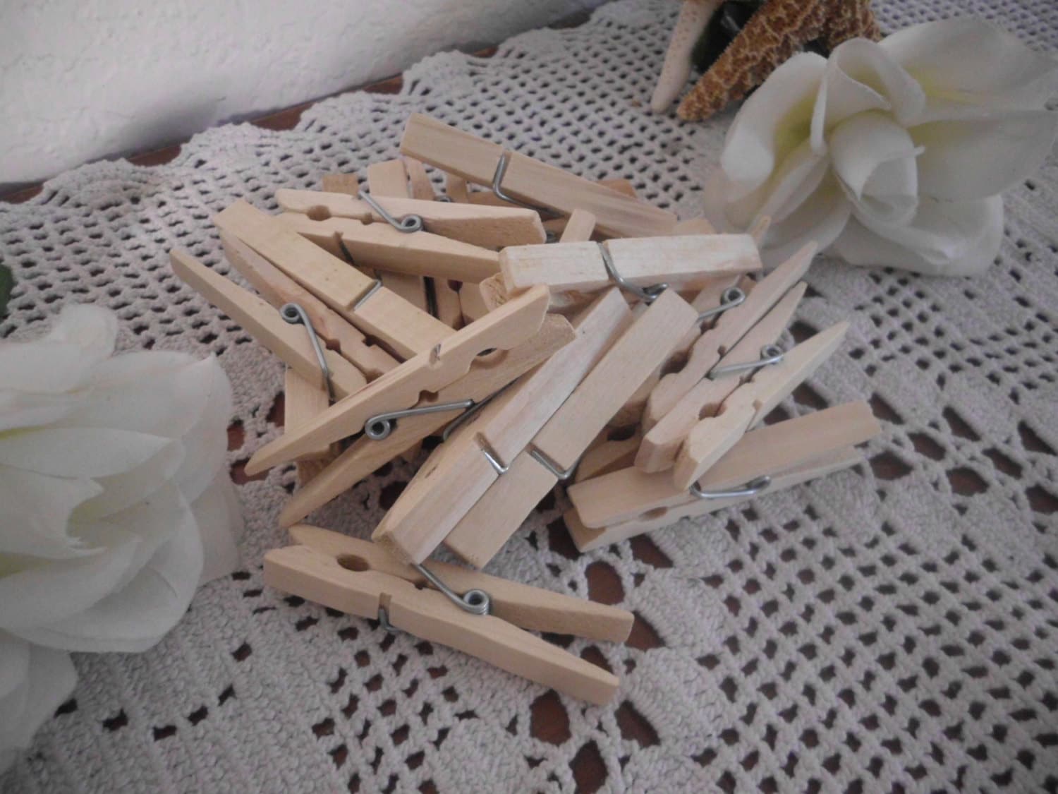 DIY Wood Clothespin 100% Natural Solid Brown Wooden Clothes Pin Craft ...