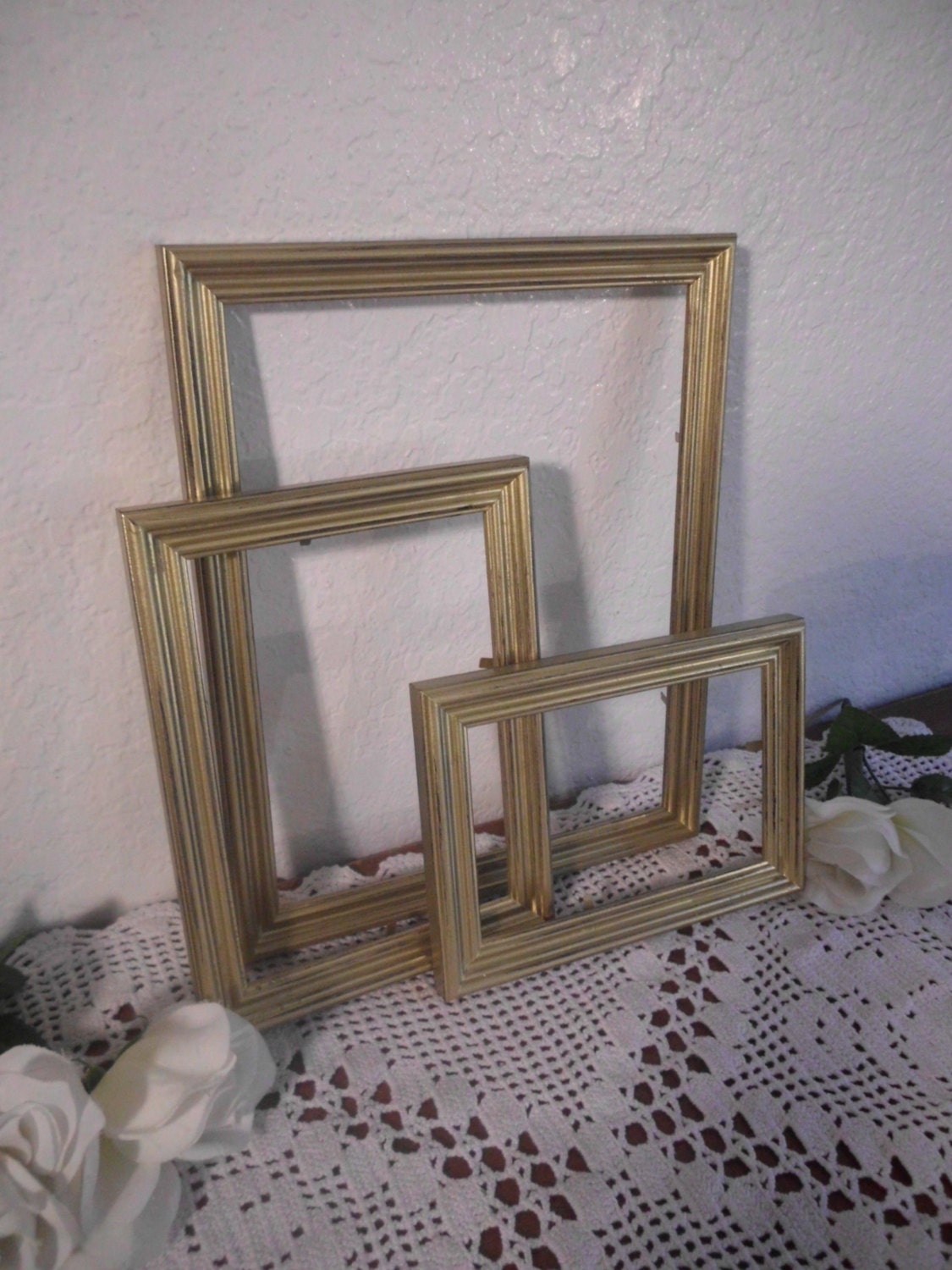 Gold Frame Set Rustic Shabby Chic Distressed Picture Photo - Etsy