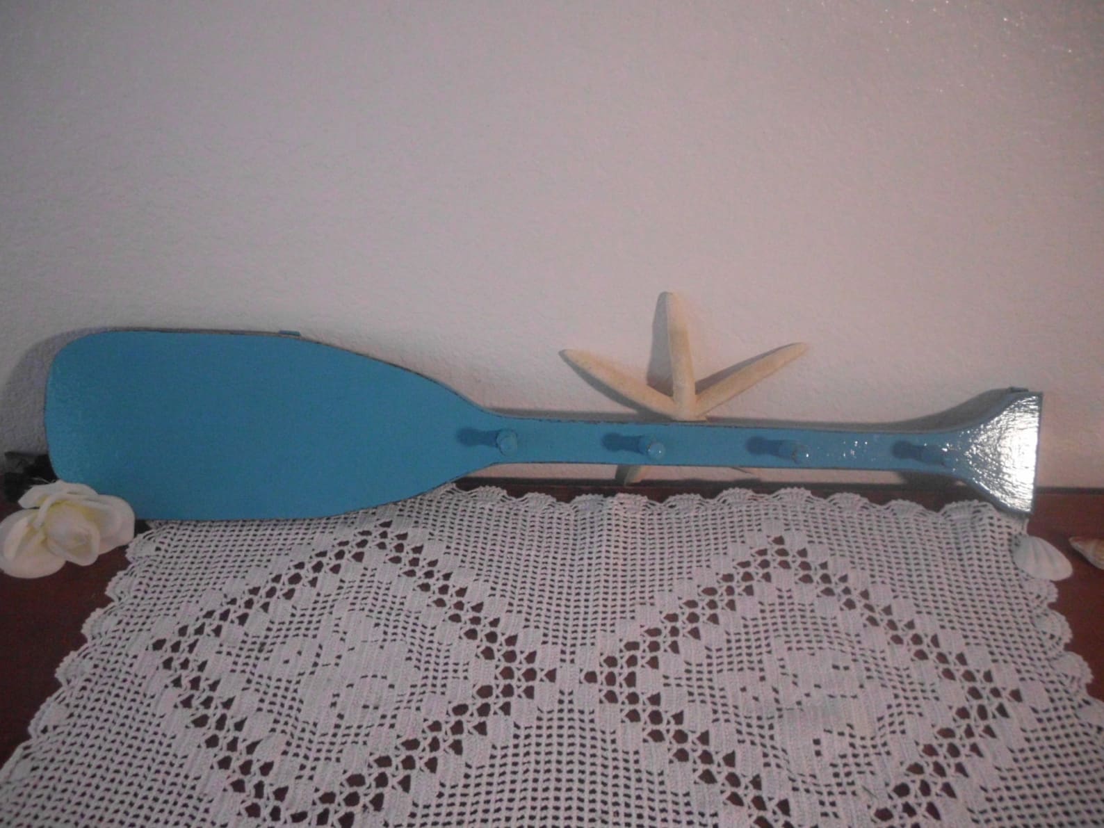 Rustic Beach House Turquoise Aqua Teal Peg Hook Boat Oar Blue | Etsy