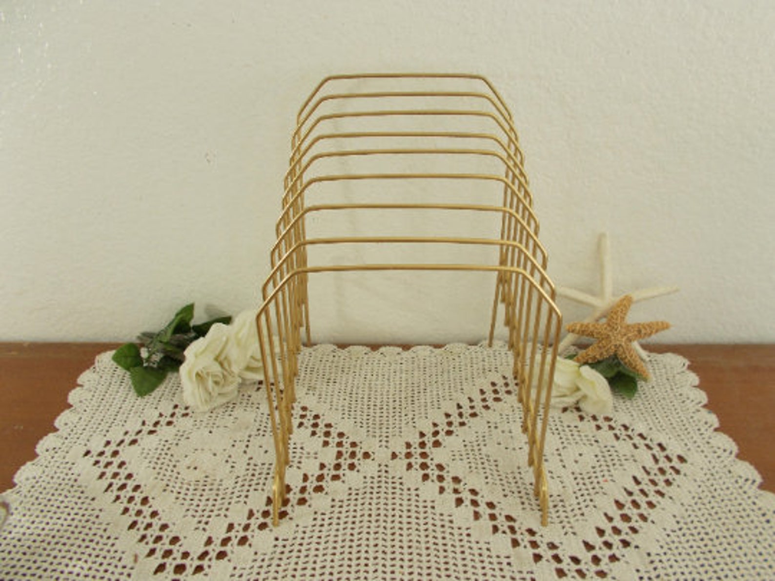Gold Wire Desktop File Folder Storage Organizer Craft Room Business ...