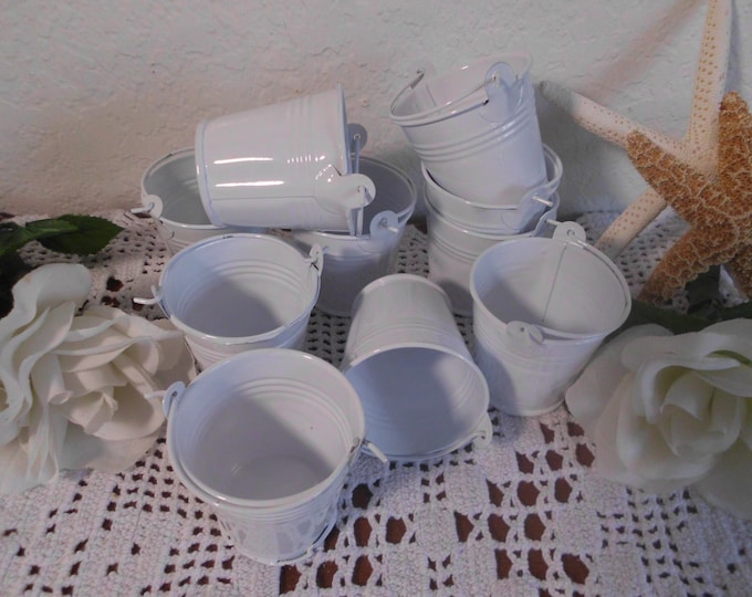 White Favor Pail With Handle Mini Bucket Hawaii Beach Destination ...
