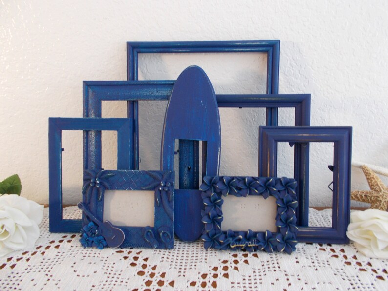 Blue Hawaii Picture Frame Set Photo Collection Beach Cottage | Etsy