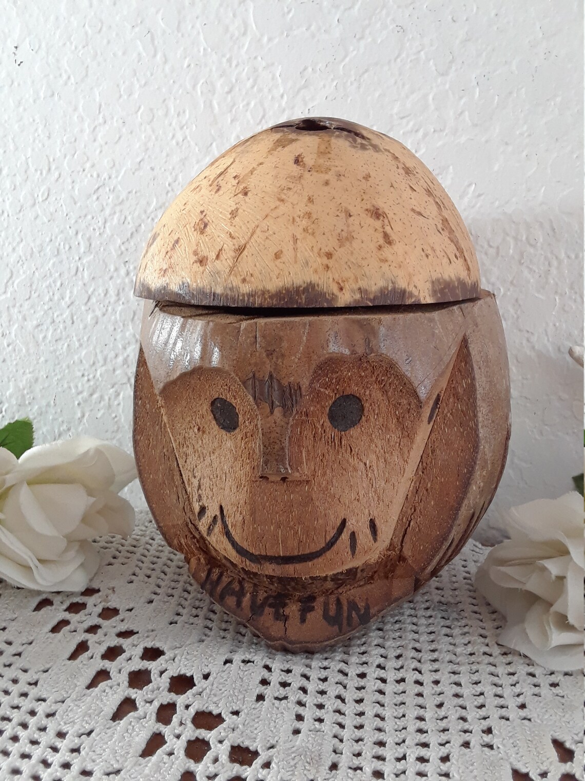 Vintage Coconut Monkey Head Tiki Bar Hawaii Luau Party - Etsy