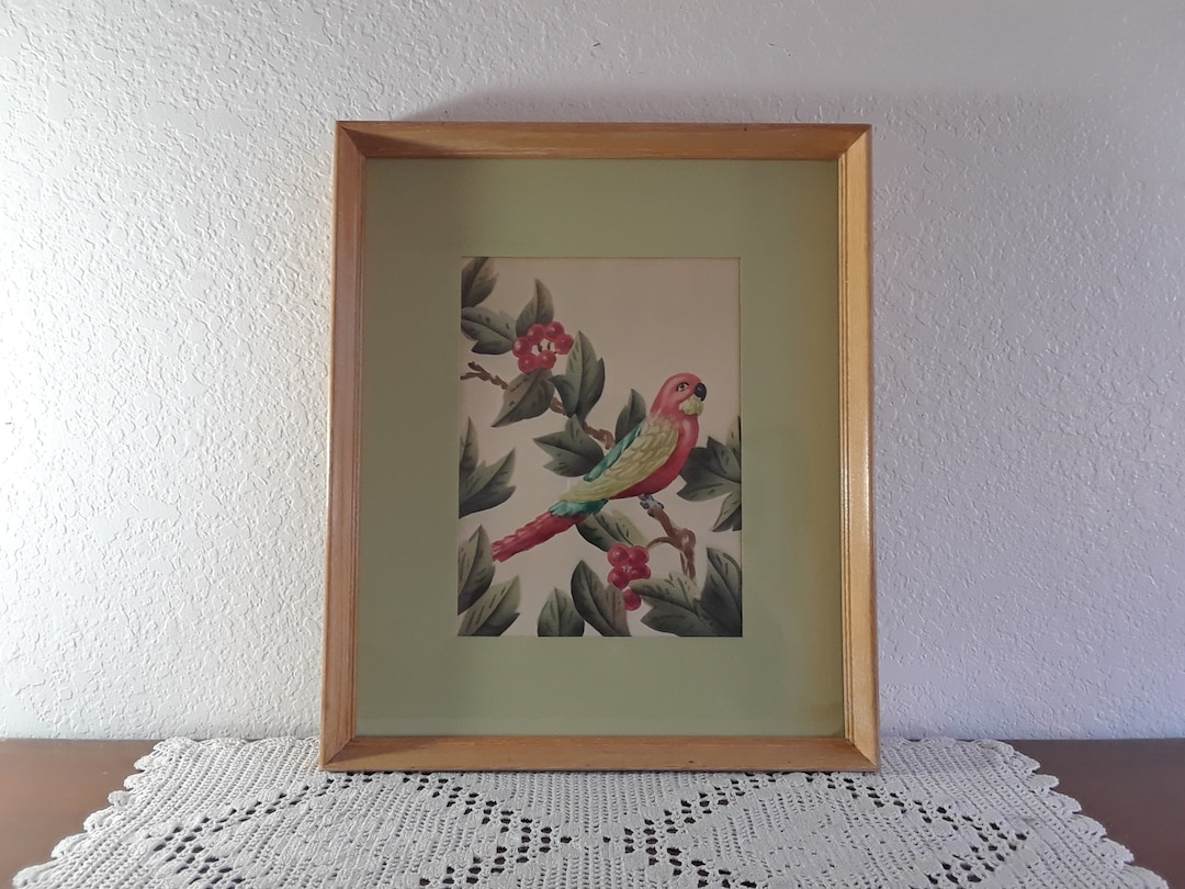 Vintage Shirrell Graves Art Deco Framed Airbrush Watercolor Painting ...