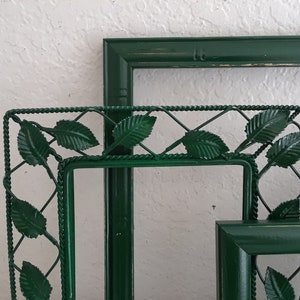 Dark Green Picture Frame Set up Cycled Vintage Rustic Shabby Chic ...