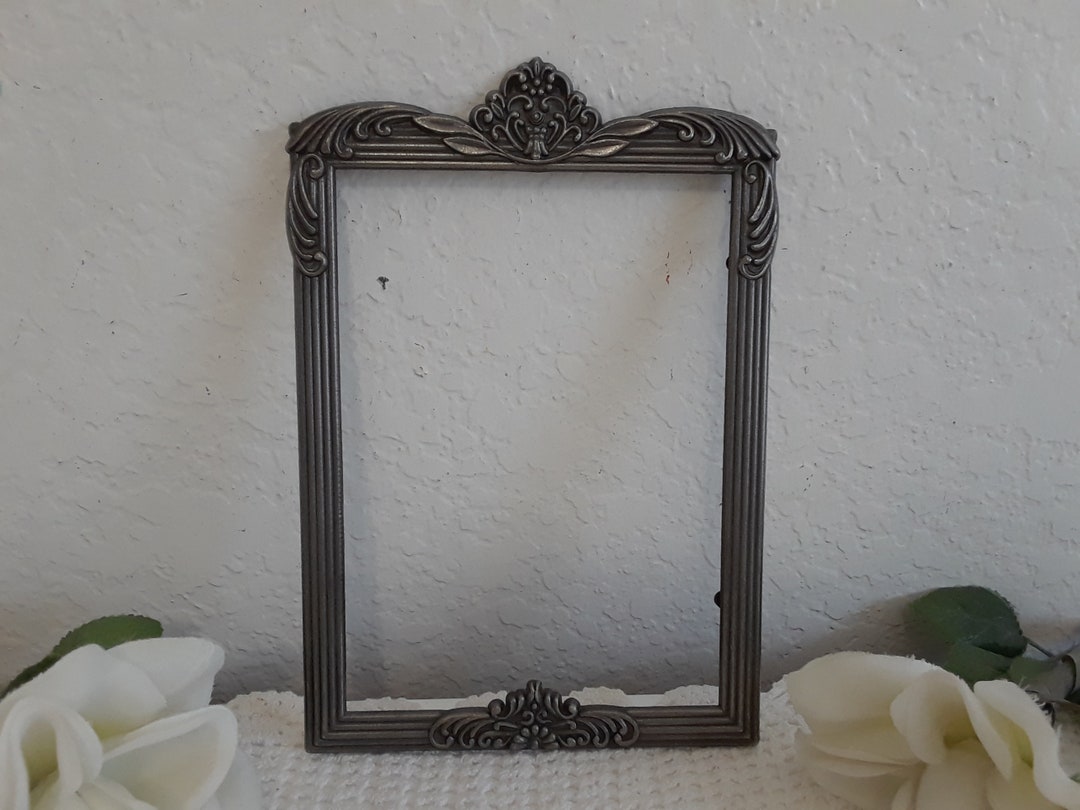 Vintage Pewter Picture Frame Silver Gray 5 X 7 Photo Decoration Paris ...