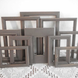 Rustic Brown Picture Frame Set Shabby Chic Distressed Photo Gallery ...