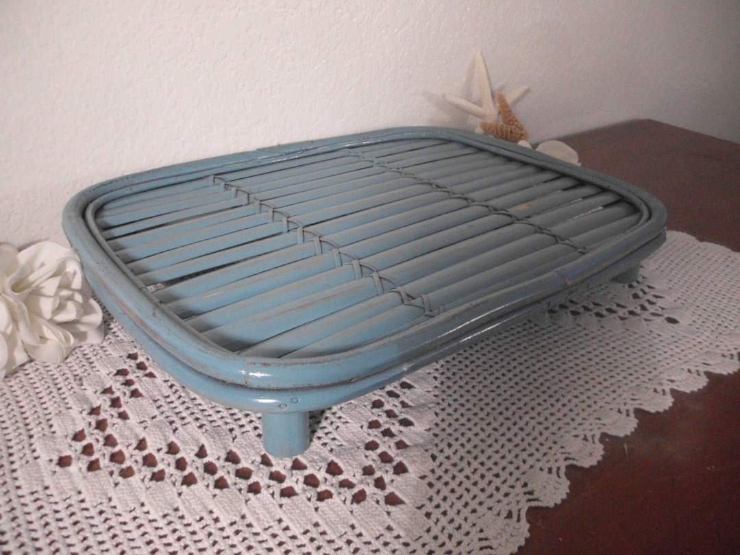 Aqua Seafoam Blue Serving Tray Rustic Shabby Chic Distressed Beach ...