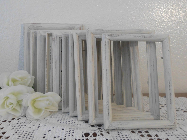 White Wedding Frame Set Shabby Chic 5 X 7 Picture Photo Table - Etsy