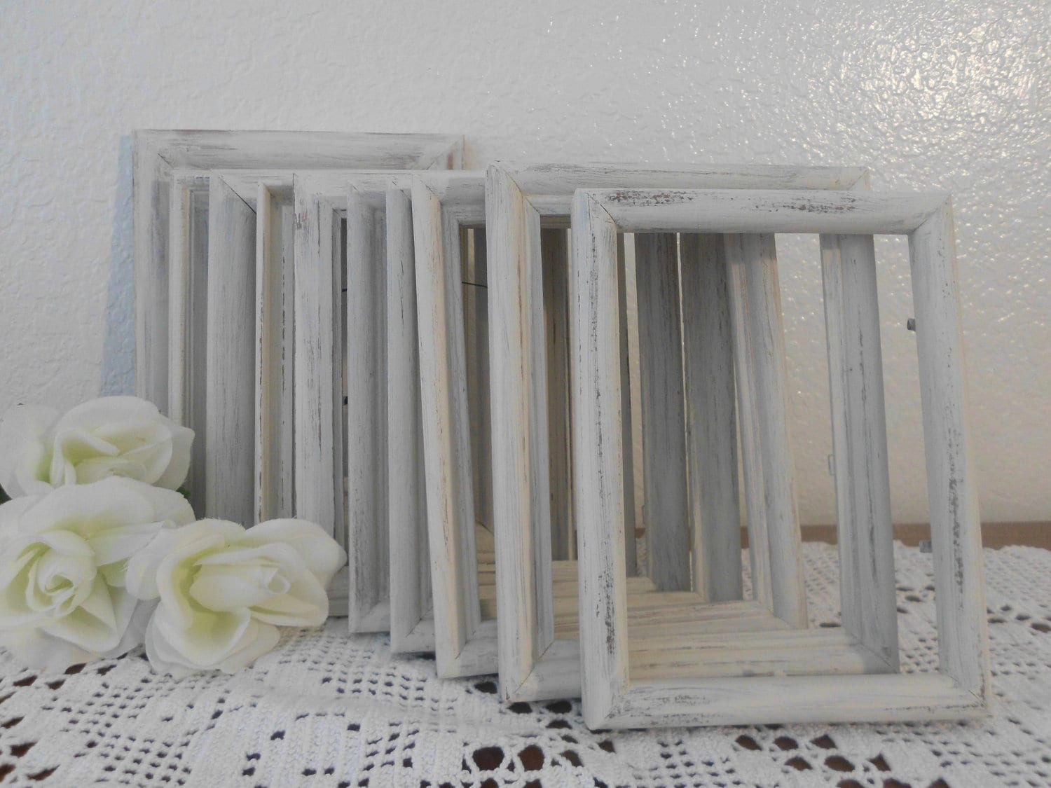 White Wedding Frame Set Shabby Chic 5 X 7 Picture Photo Table | Etsy