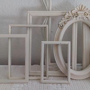 Antique off White Picture Frame Set up Cycled Vintage Photo Gallery ...