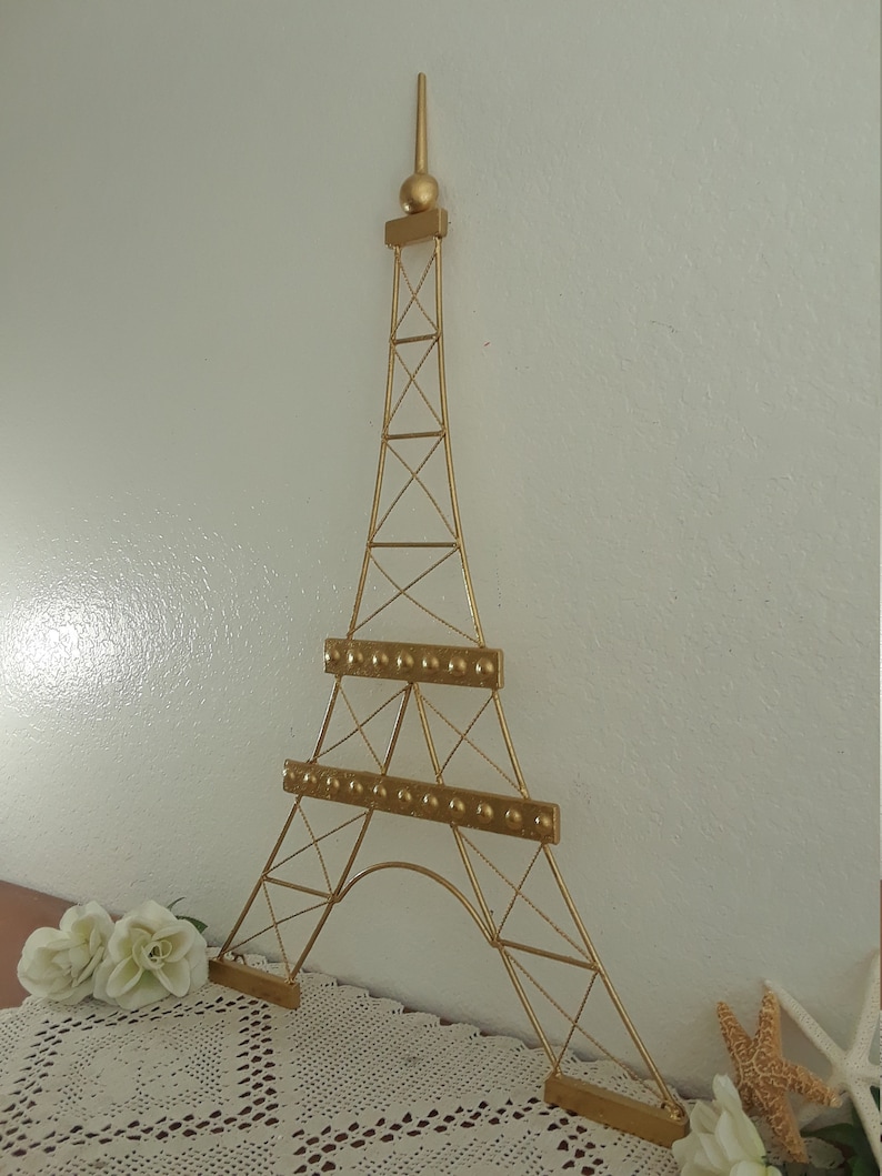 Gold Eiffel Tower Metal Wall Art up Cycled Vintage Decoration Paris ...